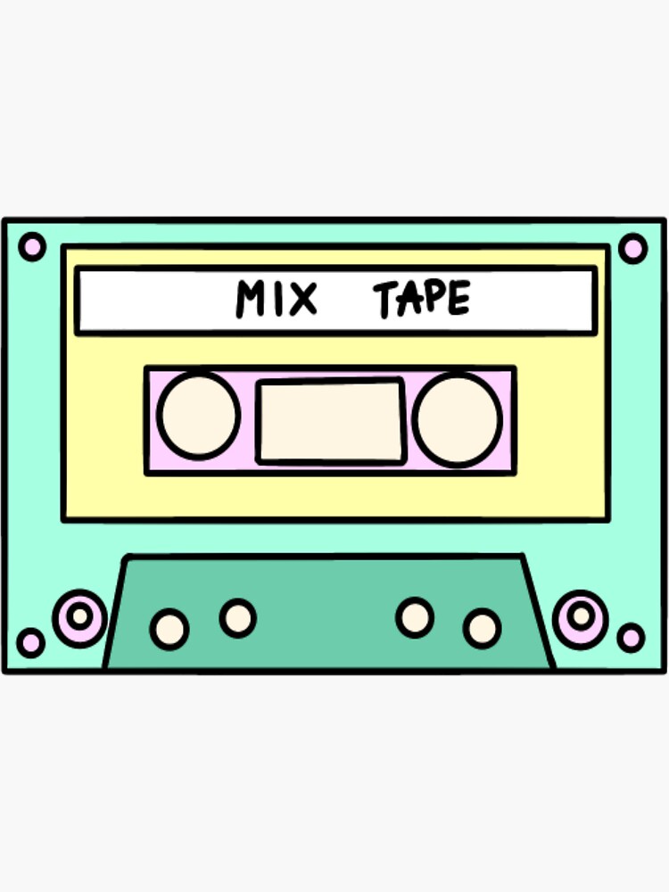 "very cute mix tape in pastel colors " Sticker for Sale by Emily-box ...