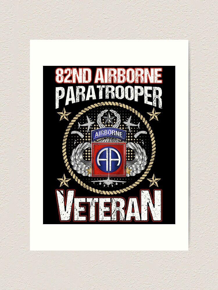 "82nd Airborne Paratrooper Veteran Vintage" Art Print for Sale by ...