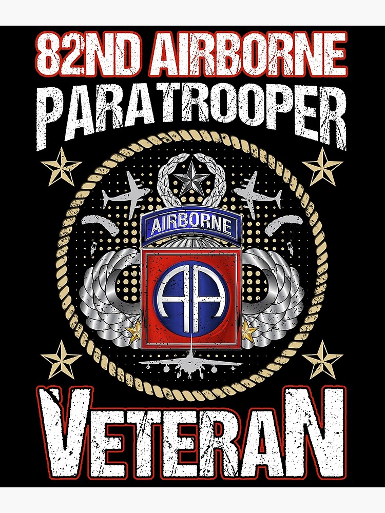 "82nd Airborne Paratrooper Veteran Vintage" Art Print for Sale by ...