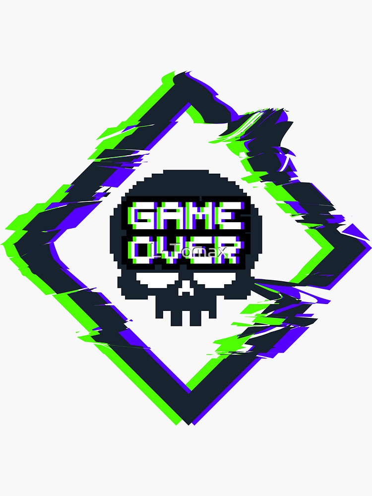 "Cool Lowendgraphics Game Over! Green&Purple Edition" Sticker for Sale ...