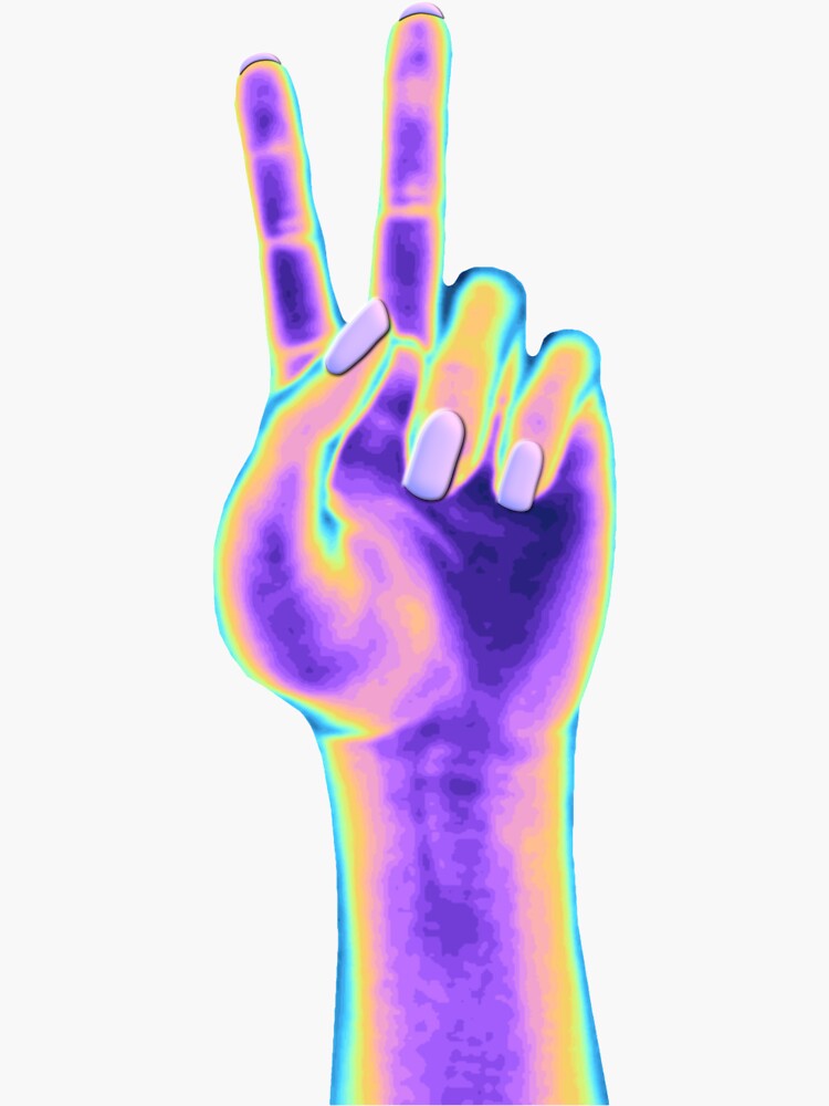 "Peace Sign Hand Purple" Sticker for Sale by dinaaaaaah | Redbubble