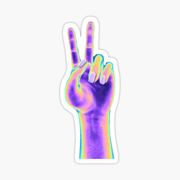 "Peace Sign Hand Purple" Sticker for Sale by dinaaaaaah | Redbubble