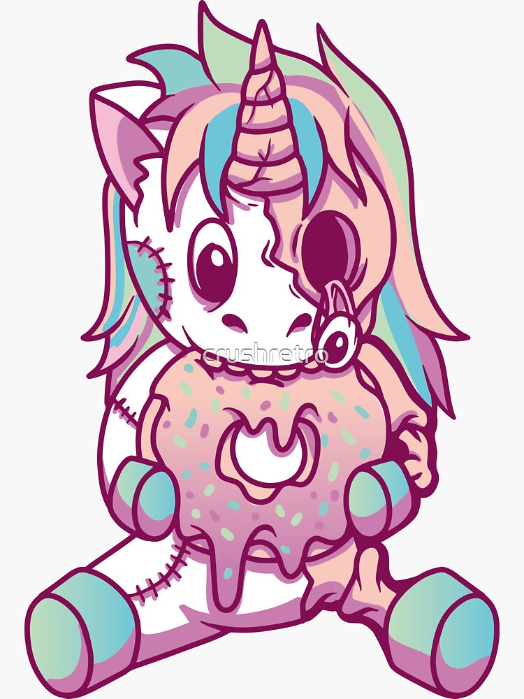 "Anime Aesthetic Pastel Goth Donut Zombie Unicorn Gifts" Sticker by ...