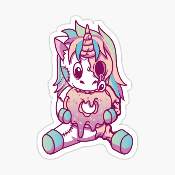 "Anime Aesthetic Pastel Goth Donut Zombie Unicorn Gifts" Sticker by ...