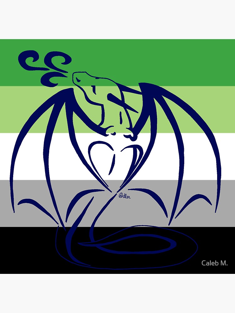 "Aromantic Pride Dragon" Sticker for Sale by JaceAdlerArt | Redbubble