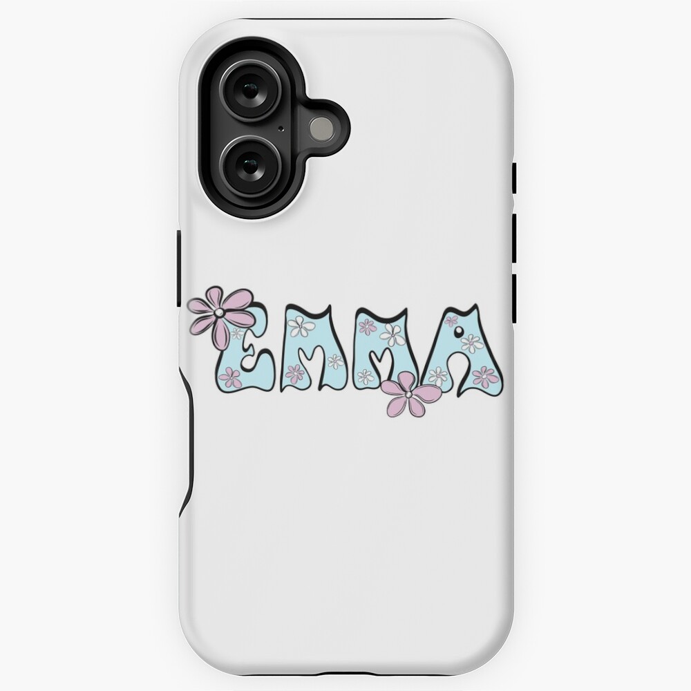 "EMMA Name, Cute Floral Unique Bold Design with flowers, " Sticker for ...