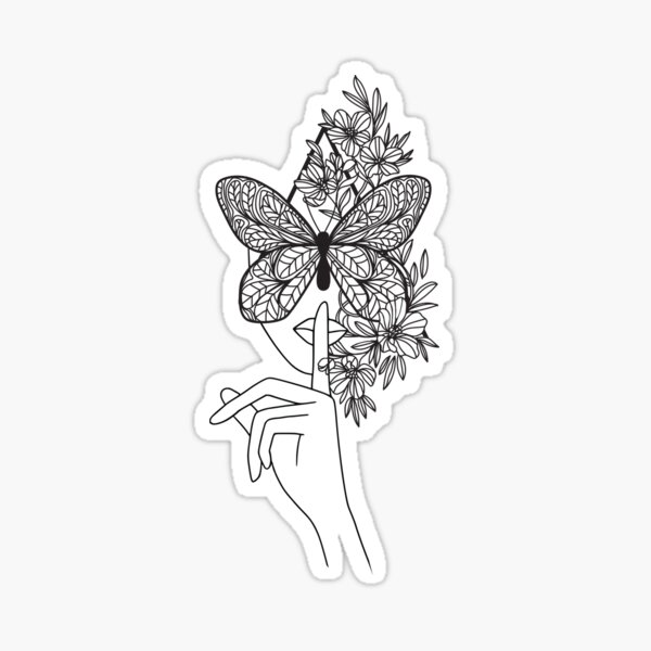 "Shhh Hush Abstract Face Line Art" Sticker for Sale by Urban13 | Redbubble