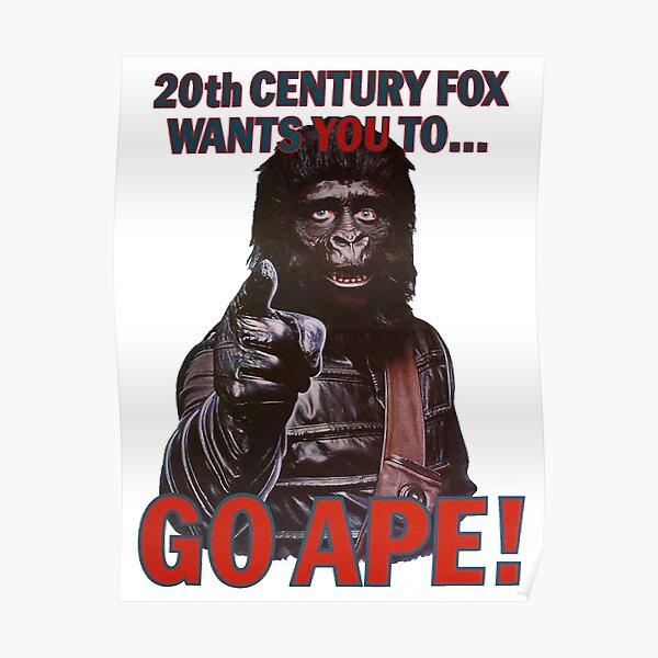 "Go Ape-Planet of the Apes (Solid Background)" Poster for Sale by ...