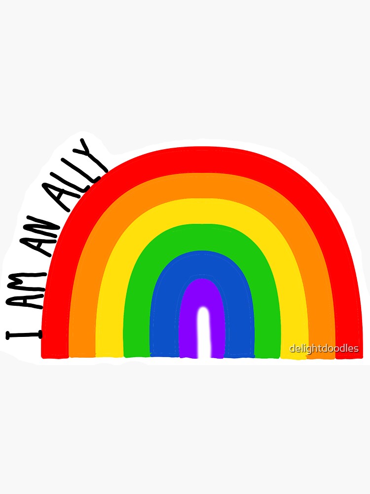 "LGBTQ+ "i am an ally"" Sticker for Sale by delightdoodles | Redbubble