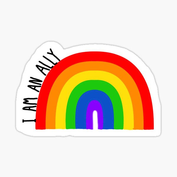 "LGBTQ+ "i am an ally"" Sticker for Sale by delightdoodles | Redbubble