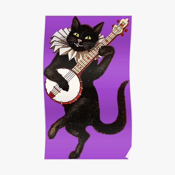 Cat Banjo Posters | Redbubble
