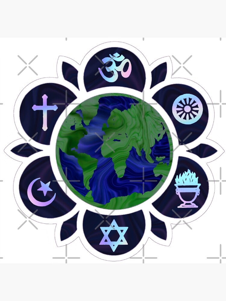 "Sarva Dharma World Religions Unity Design" Poster for Sale by ...