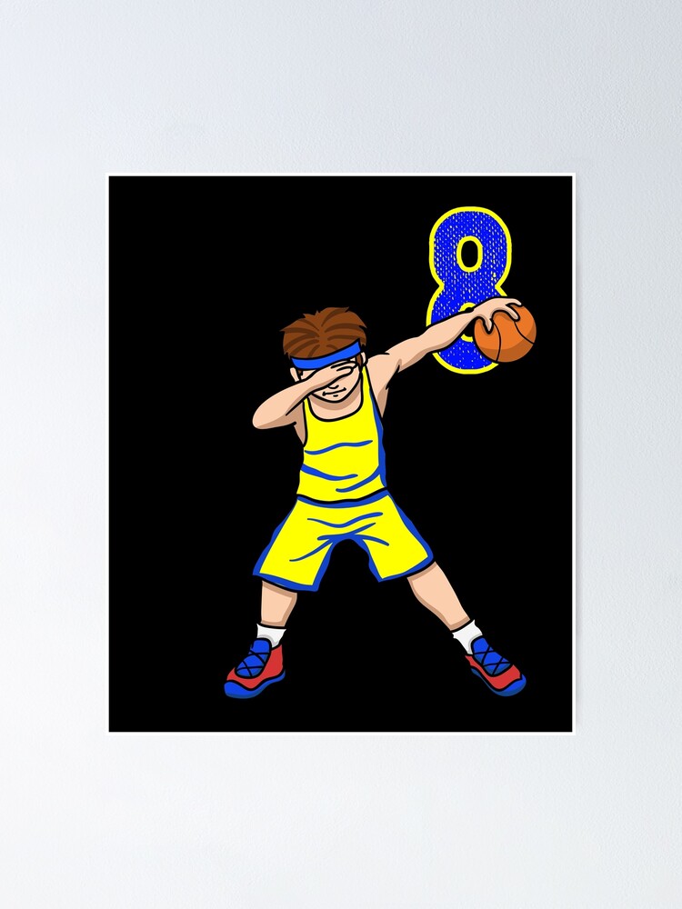 "Cool Yellow Blue Basketball Team Number 8 Basketball Player BBall ...