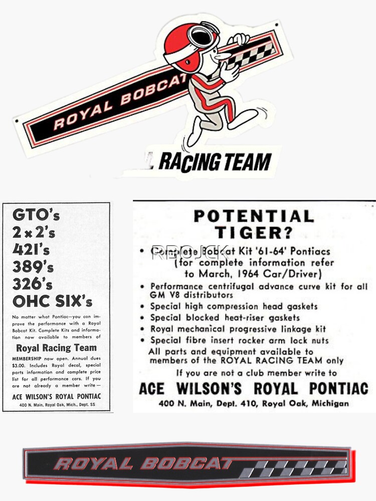 "Royal Bobcat Racing Team ads tee" Sticker for Sale by RBOJCK | Redbubble
