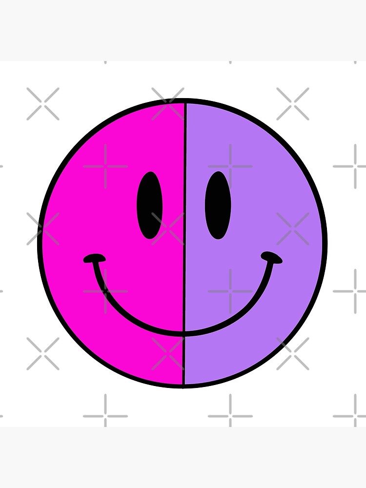 "Pink and Purple | Happy Face | " Poster for Sale by HappyFaceCo ...