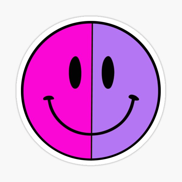 "Pink and Purple | Happy Face | " Sticker by HappyFaceCo | Redbubble