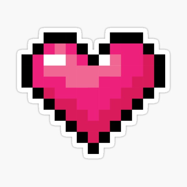 "8-bit pink heart" Sticker for Sale by coolgarbage | Redbubble