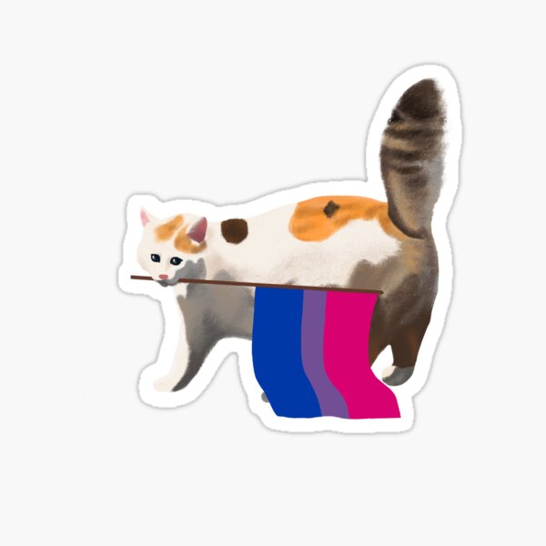 "Bi Pride Cat LGBT Queer Community Support" Sticker for Sale by ...