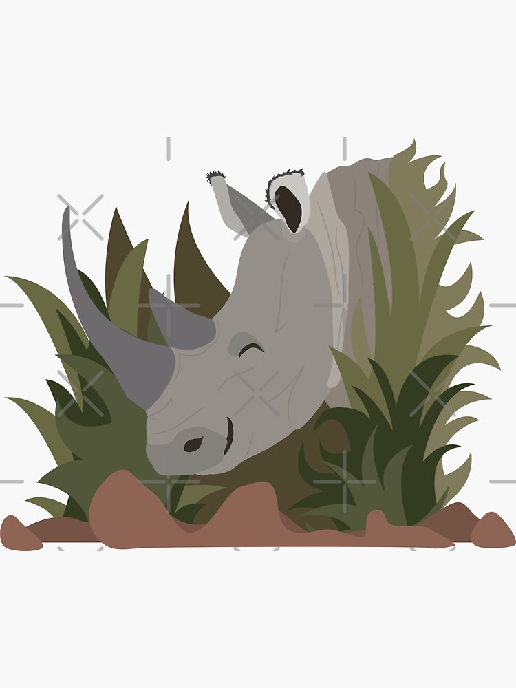 "White Rhino" Sticker by ParksandMagic | Redbubble
