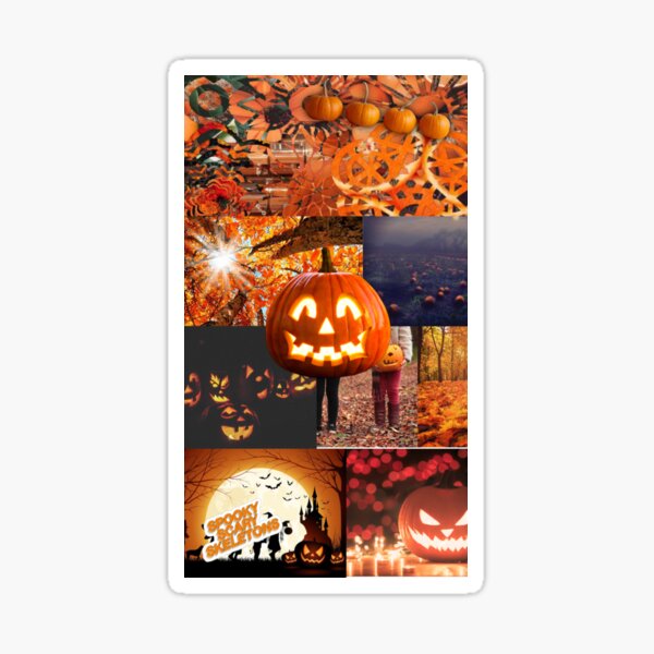 "halloween and fall collage" Sticker for Sale by ViviTV | Redbubble