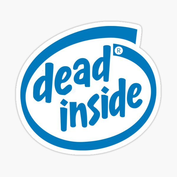 "Dead Inside Retro Logo Coder Gamer" Sticker for Sale by thefrshmachine ...