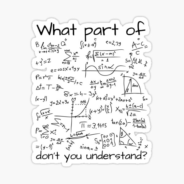 What Part Of Math Equation Dont You Understand Stickers | Redbubble