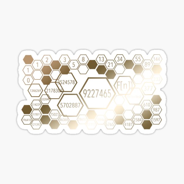 Fibonaccis Sequence And Honeycomb Sticker For Sale By Blacklinesw9