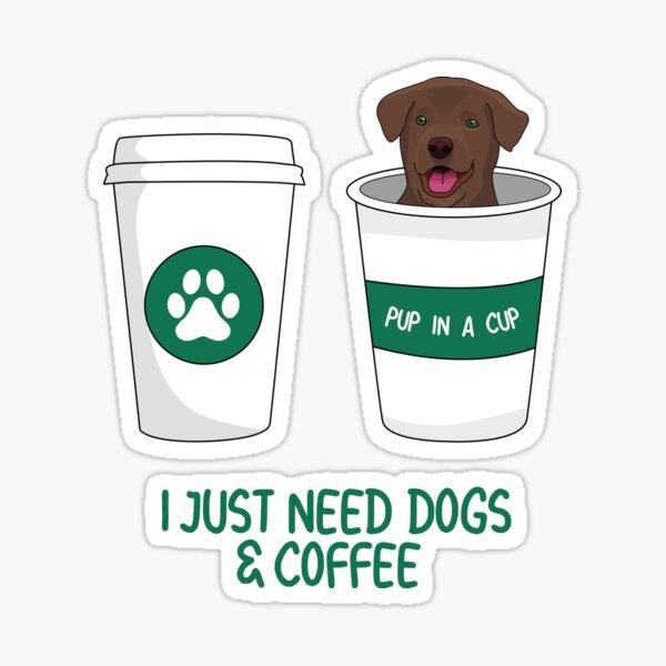 "Puppuccino dog pack " Sticker for Sale by MinimalistAnim- | Redbubble