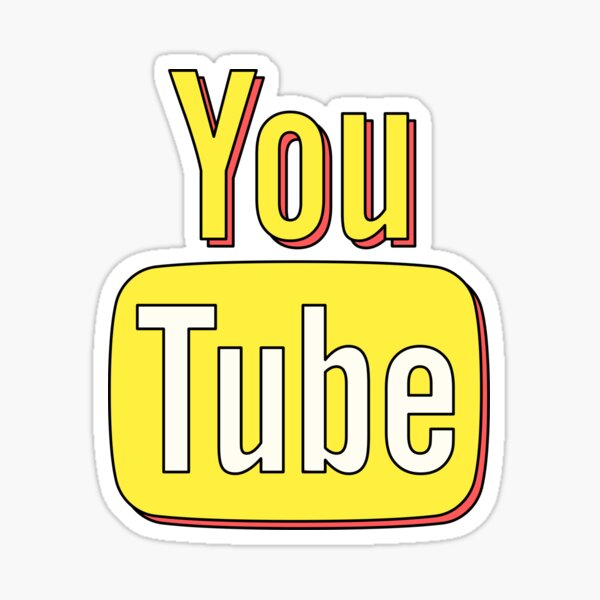 "Youtube Logo Yellow Youtuber Vlogger" Sticker by thefrshmachine ...