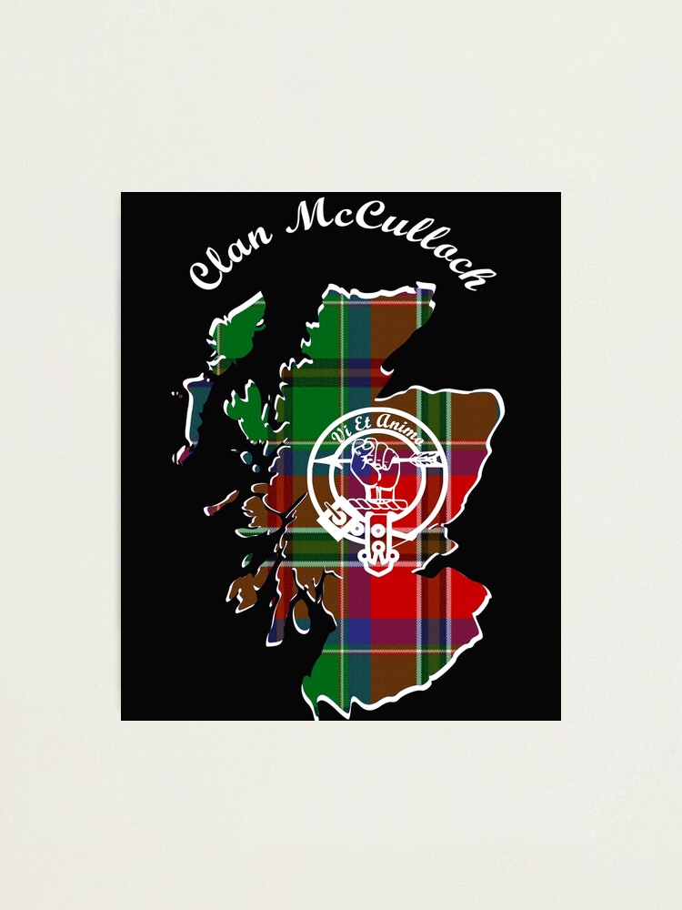 "Clan Mcculloch Scotland Map Crest" Photographic Print for Sale by ...