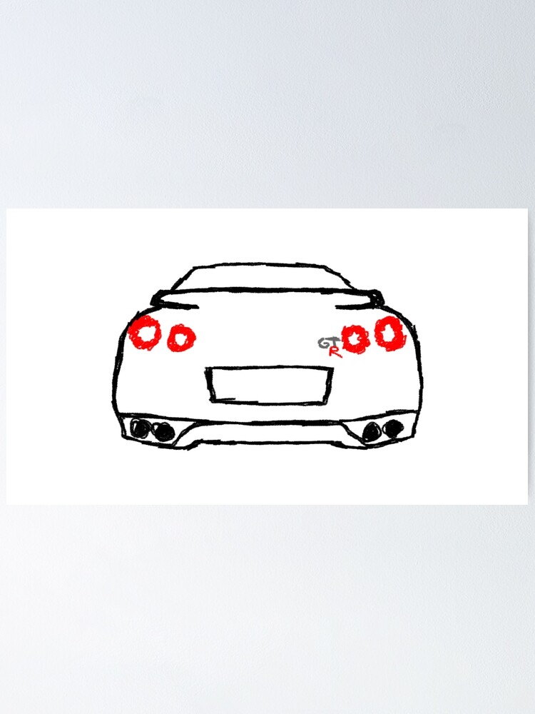 "Nissan GTR Cartoon" Poster by CaptainSwoosh | Redbubble