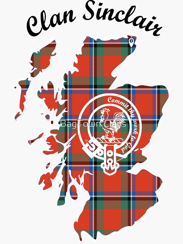 "Clan Sinclair Scotland Map Crest" Sticker by ljrigby | Redbubble