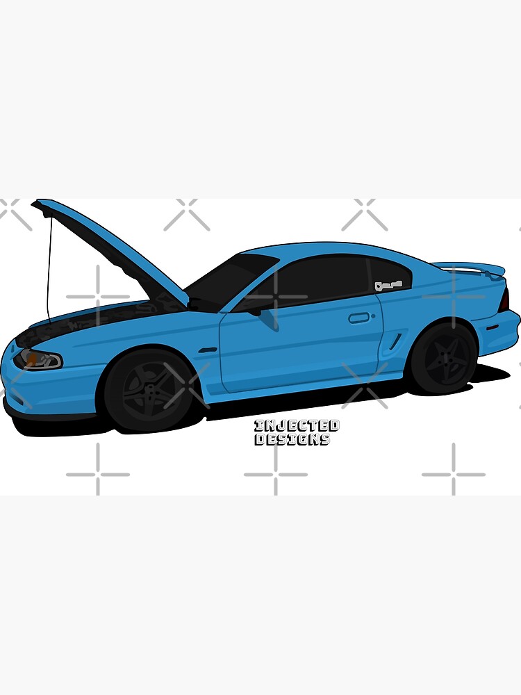 "Grabber Blue SN95 Mustang GT Side Angle" Photographic Print for Sale ...