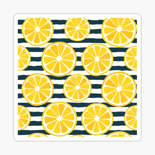 "Lemons and Stripes" Sticker for Sale by Artcraft-Ink | Redbubble
