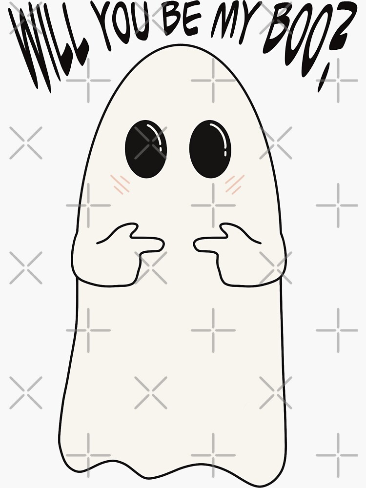 "will you be my boo? cute halloween ghost " Sticker for Sale by ...
