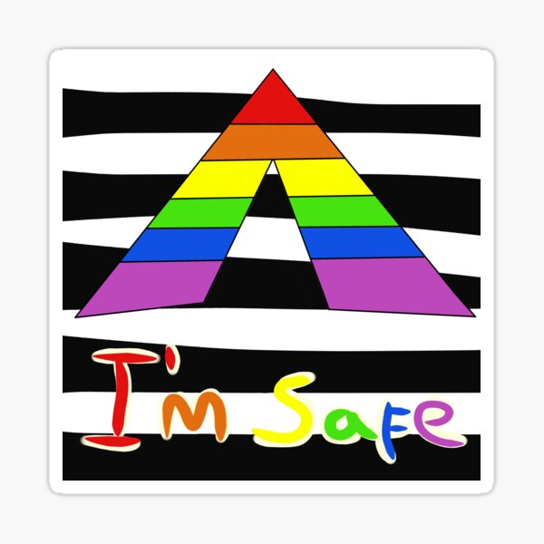 "I'm Safe Ally Flag " Sticker by MagicGnome47 | Redbubble