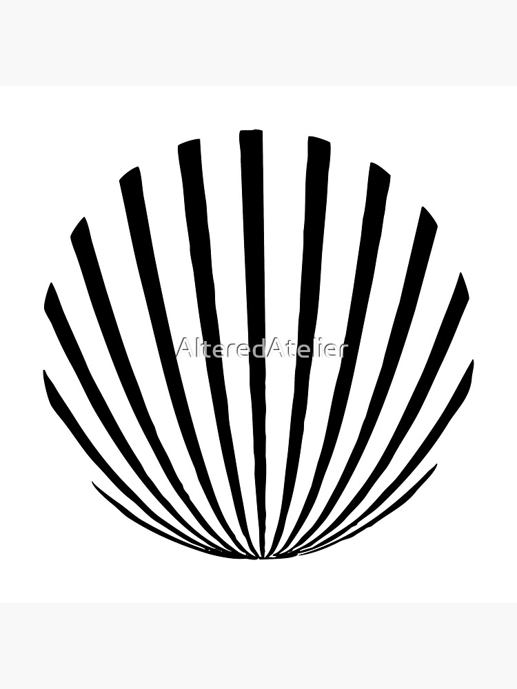 "Art Deco Shell Pattern Black White" Sticker for Sale by AlteredAtelier ...