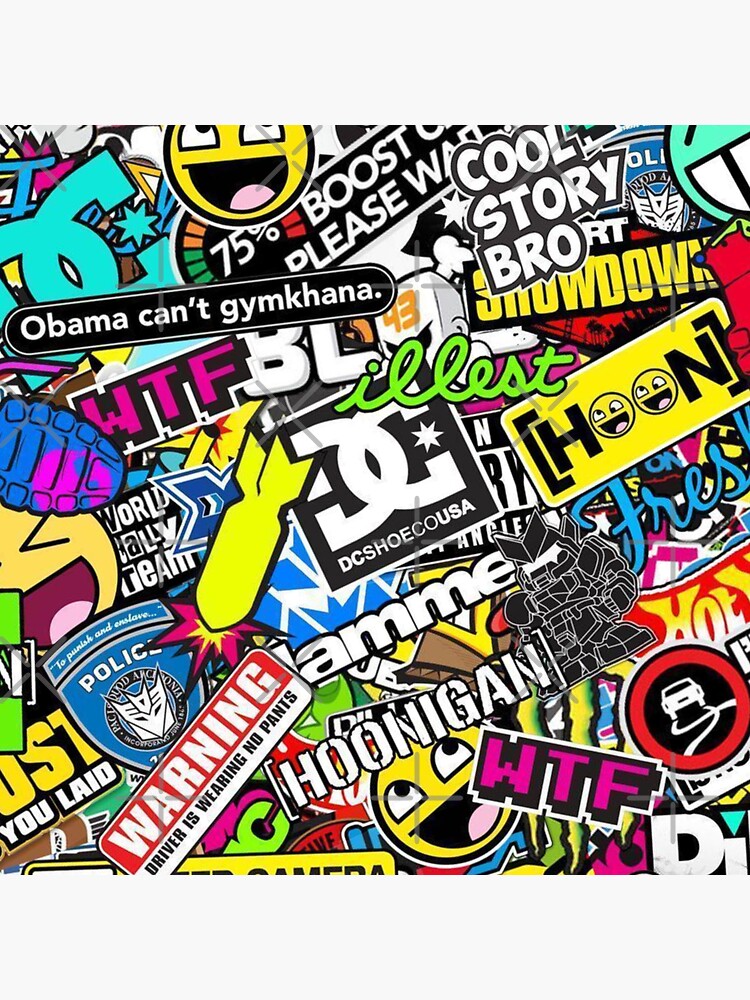 "Sticker bomb motorcycle" Sticker for Sale by Elitefly | Redbubble