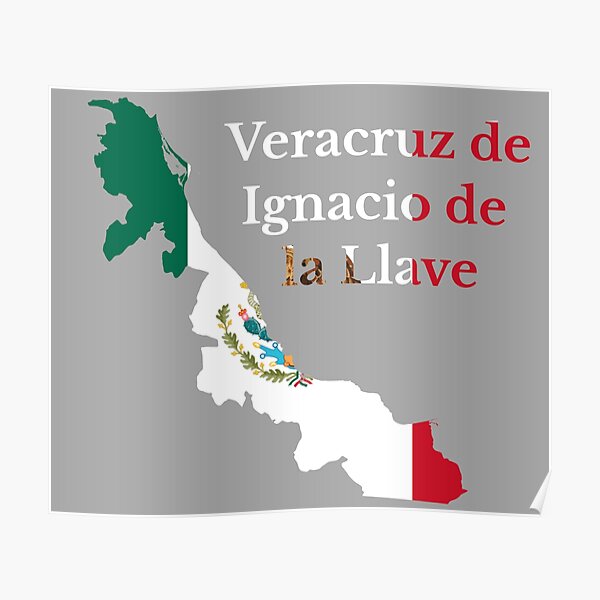 "Veracruz State Map, Mexico." Poster by marosharaf | Redbubble