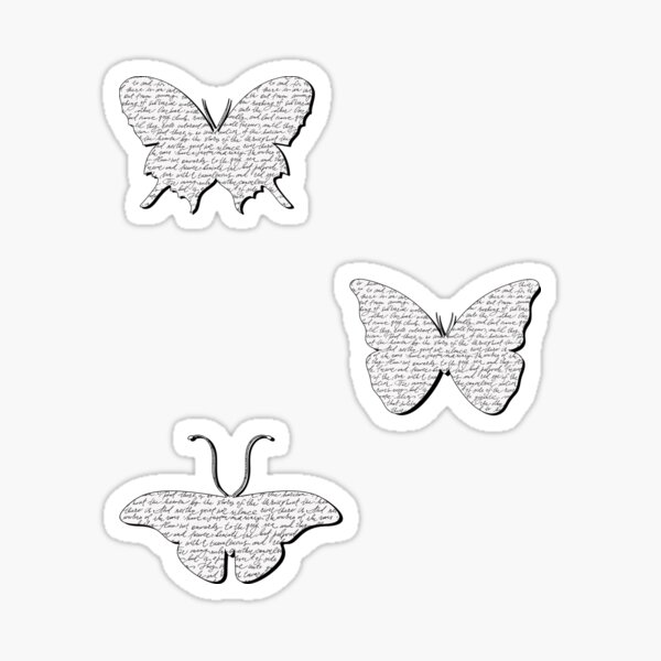 "Word Butterfly - Sticker Pack" Sticker by ZenPrintApparel | Redbubble