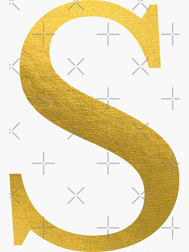 "Letter S - Gold Color" Sticker for Sale by FunStudio | Redbubble