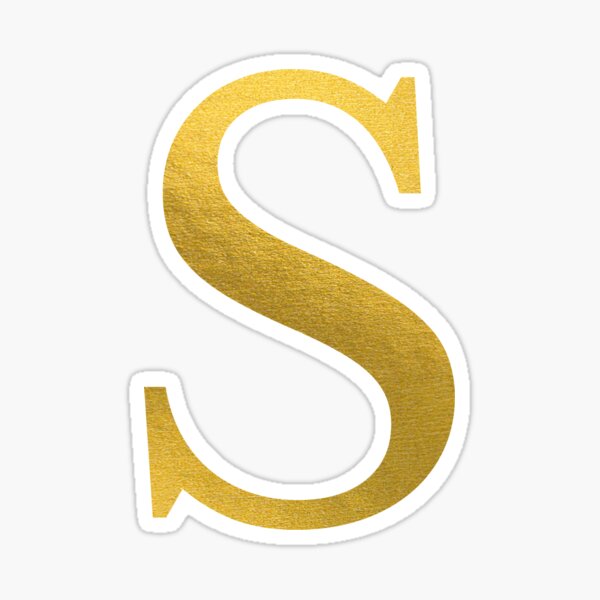 "Letter S - Gold Color" Sticker for Sale by FunStudio | Redbubble