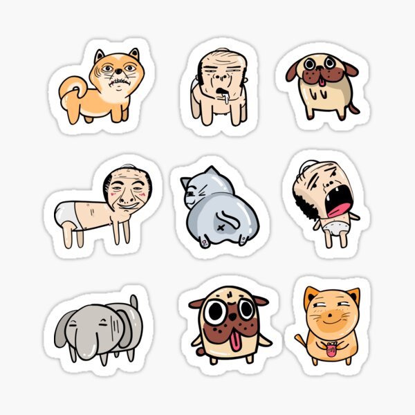 "Cute Animal Oji san Sticker Pack 9 Sticker" Sticker for Sale by ...