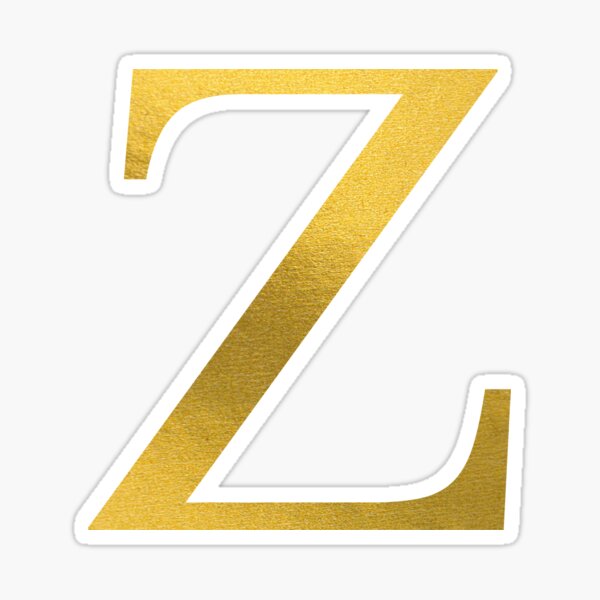 "Letter Z - Gold Color" Sticker for Sale by FunStudio | Redbubble