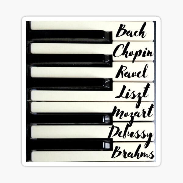 "Piano Keyboard Composers" Sticker for Sale by DesignsofNote | Redbubble