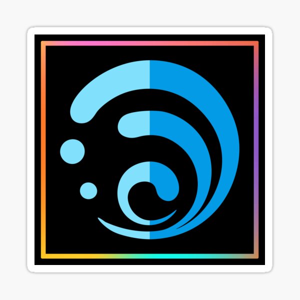 "Genshin Impact Hydro Stickers" Sticker by orlunne | Redbubble