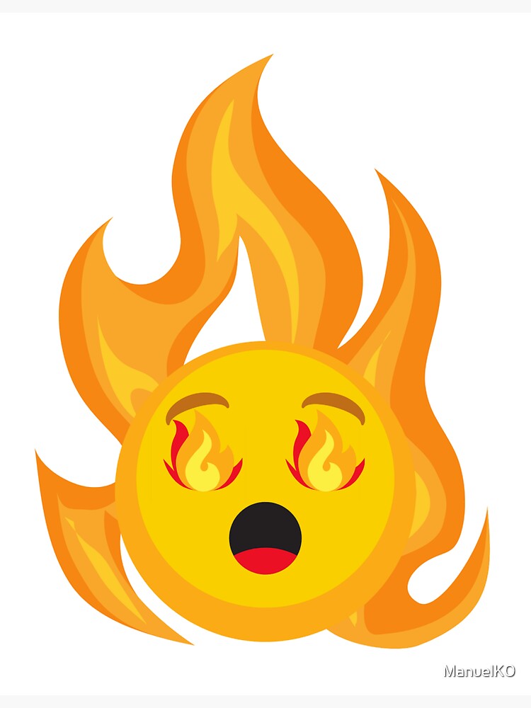 "Emoji, flames, new, happy, burn" Sticker for Sale by ManuelK0 | Redbubble
