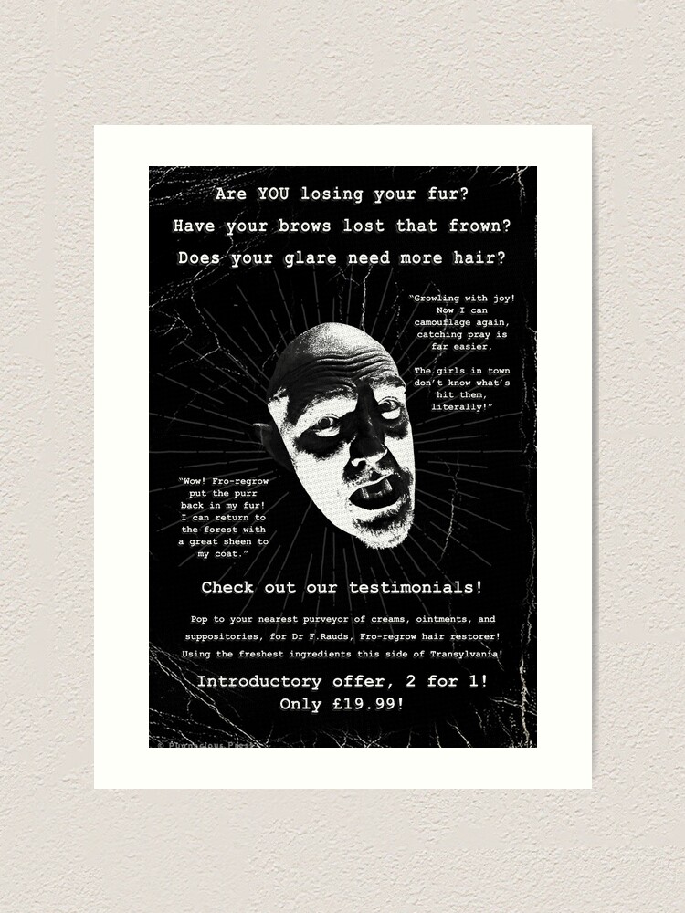 Lámina artística «Hombre lobo calvo Badvert | Horror del tamaño de un ...