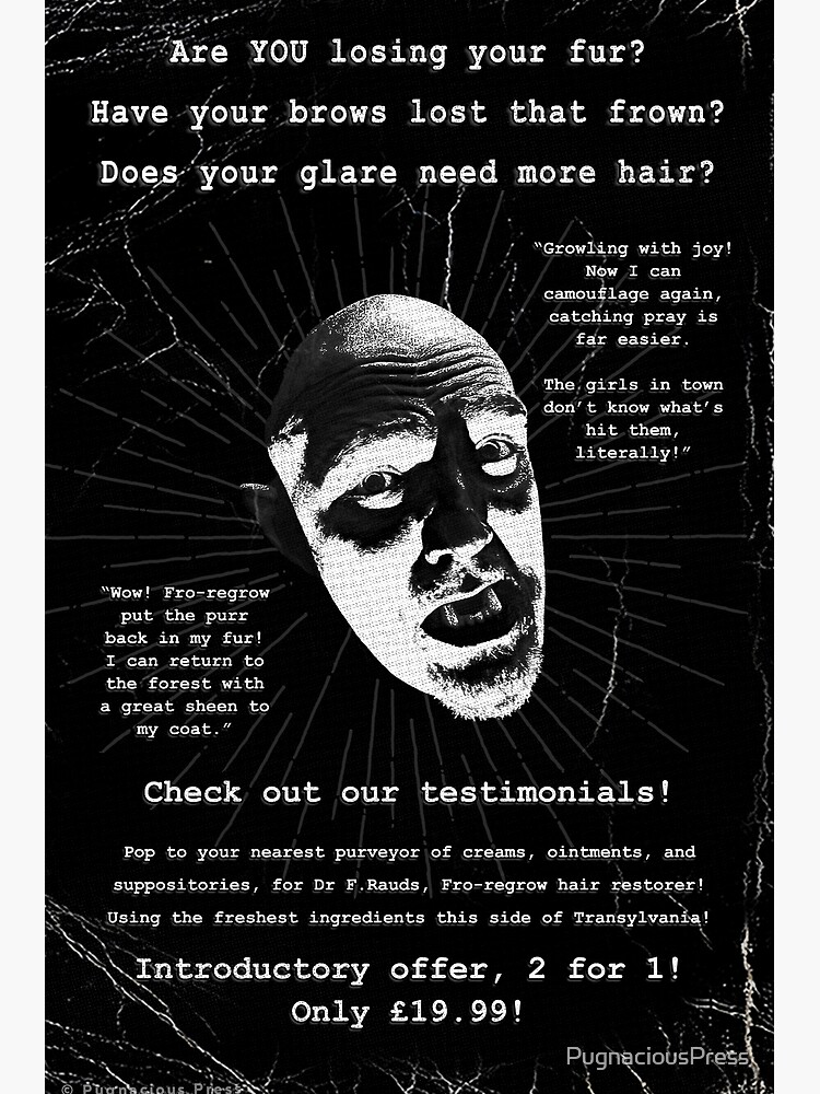 Lámina artística «Hombre lobo calvo Badvert | Horror del tamaño de un ...