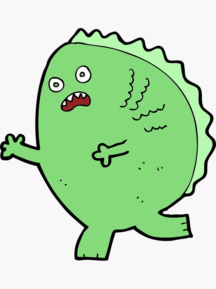 Pegatina «Monstruo de divertidos dibujos animados» de IdKo | Redbubble